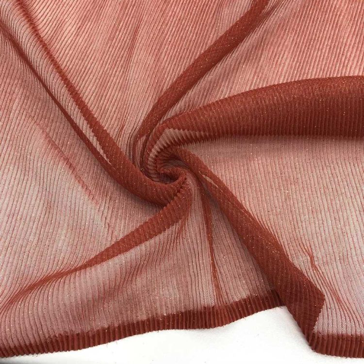 Simli Piliseli Tül Kumaş Kiremit Satın Al - Online Kumaş