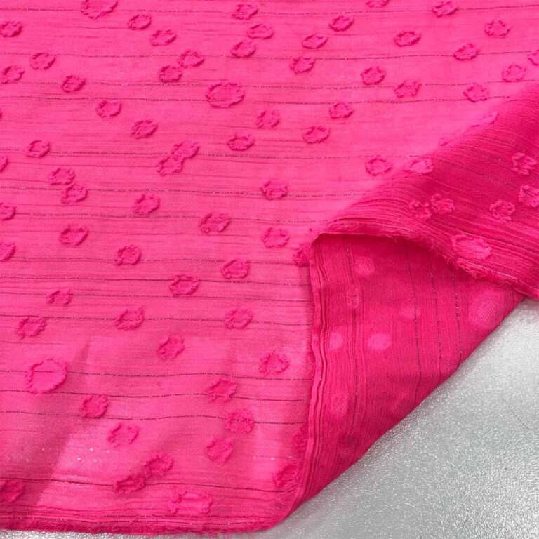Ponpunlu Şifon Kumaş Neon Pembe Satın Al - Online Kumaş